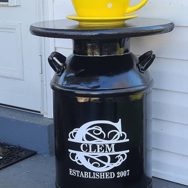 Milk Can Decal, Monogram Vinyl Decal, Vinyl Decal for Flower Pot, Farm ...