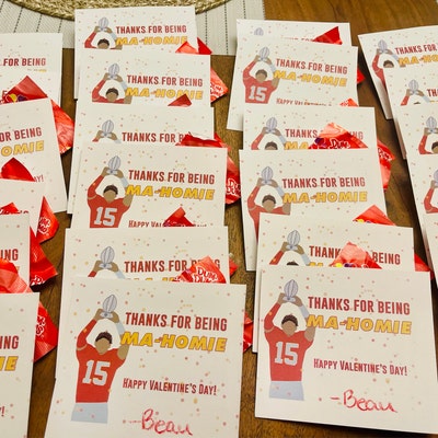 Kansas City Chiefs Printable Valentines Day Cards // Patrick Mahomes ...
