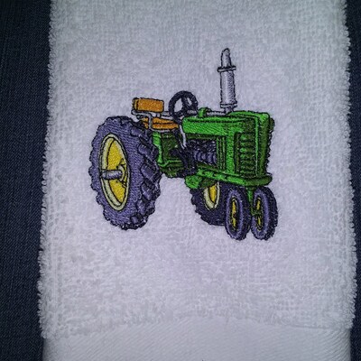 Green Farm Tractor Machine Embroidery Design Files 3 Sizes Pes Art Dst ...