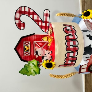 Farm Cake Topper, Farm Birthday Party, Printable Barnyard Topper ...