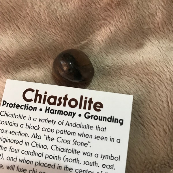Chiastolite Tumbled Stone - Tumble Chiastolite Crystal - Multiple Sizes ...