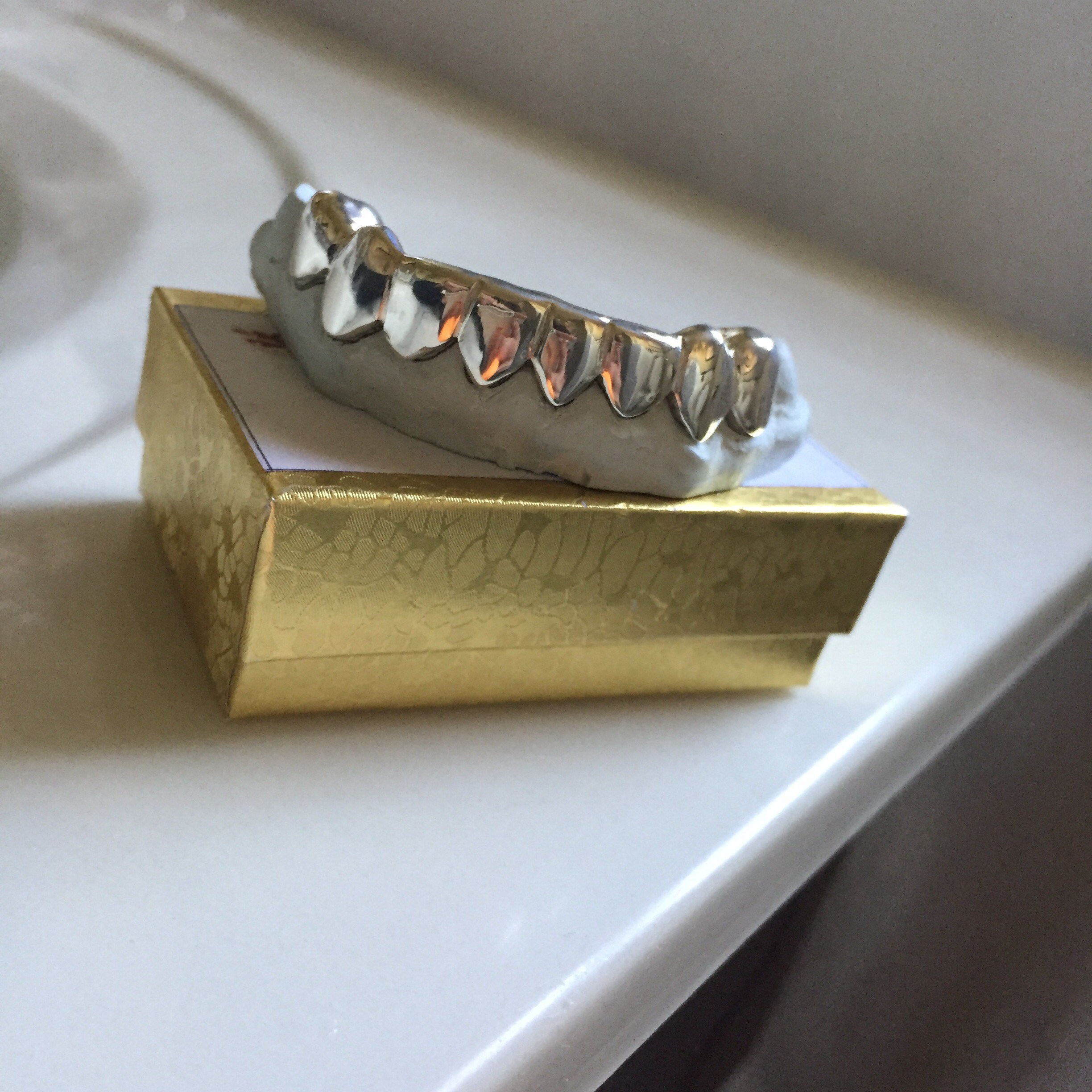 925 Sterling Silver Custom fit Grillz Plain Silver teeth REAL Grill Grillz.