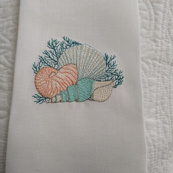 Seashell Summer Holiday Machine Embroidery Design Instant Download 4x4 ...