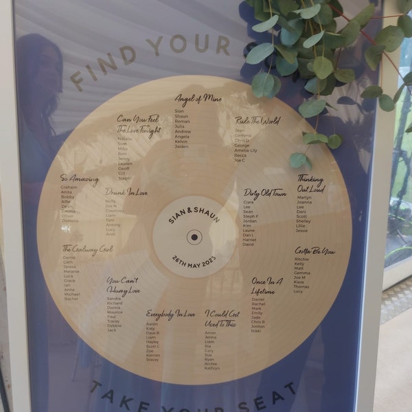Record Table Plan, Record Seating Chart, Music Theme Wedding, Vinyl ...