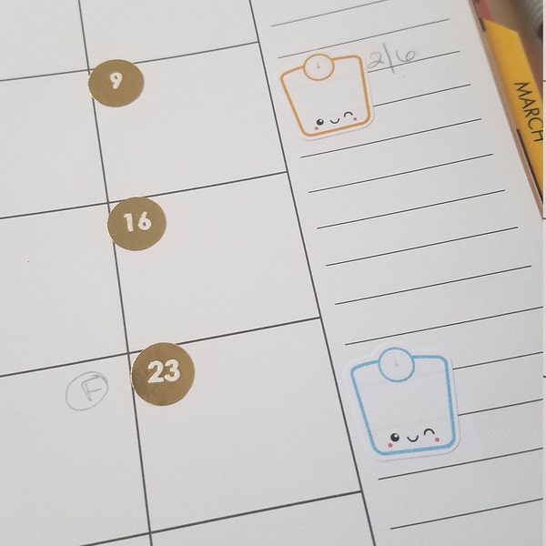 30 Cute Scales, Weight Tracker Planner Stickers - Etsy