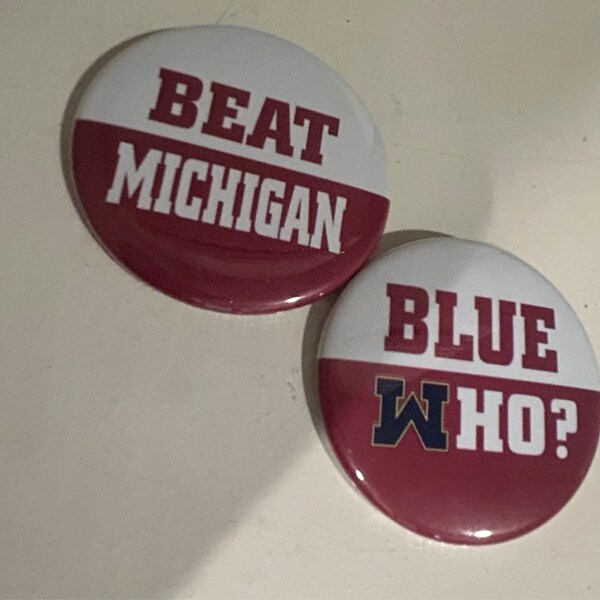 BEAT MICHIGAN - Alabama Football 2.25" Button Pin Badge - Etsy