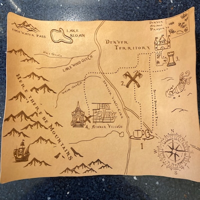 Treasure Map , Genuine Leather, Cosplay Maps, Display Maps, Pirate Map ...