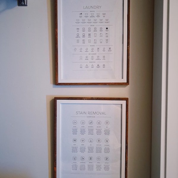 Laundry Room 2 Print Set, Symbols/stains Guide, Printable Laundry Art ...