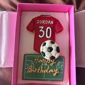 Personalised Football Fan Birthday Biscuits, Gift for Football Fan ...