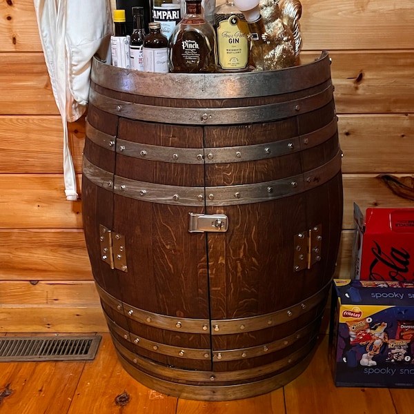 Wine Barrel 1/2 Storage Cabinet - Etsy