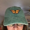 Monarch Butterfly Embroidered Hat, Baseball Cap, Sun Cap, Garden Cap ...