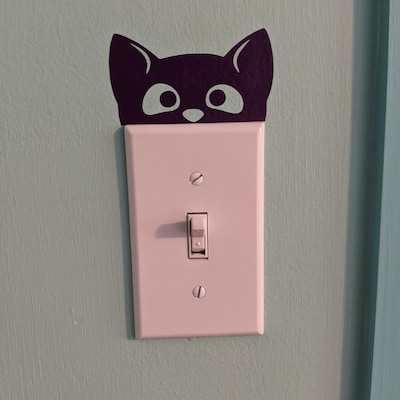 Peeking Kitty Vinyl Decal Sticker Light Switch Cat Kids Nursery - Etsy