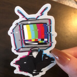 Tv Head Glitch Sticker - Etsy