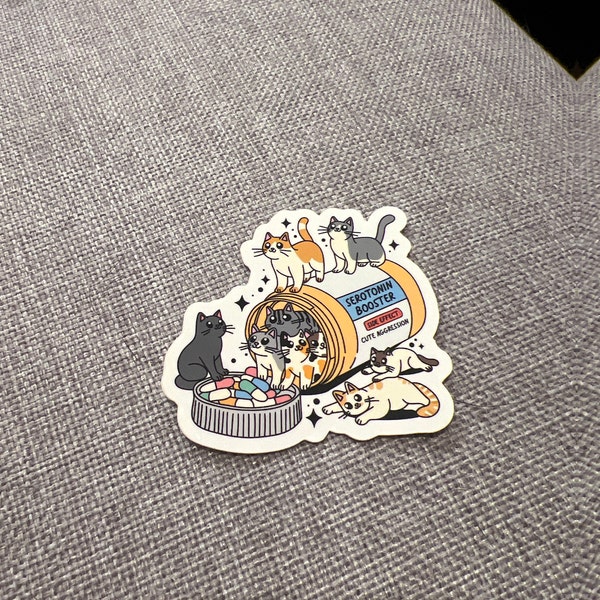 Antidepressant Cat Sticker, Funny Cat Sticker, Cat Mom Sticker, Cat ...