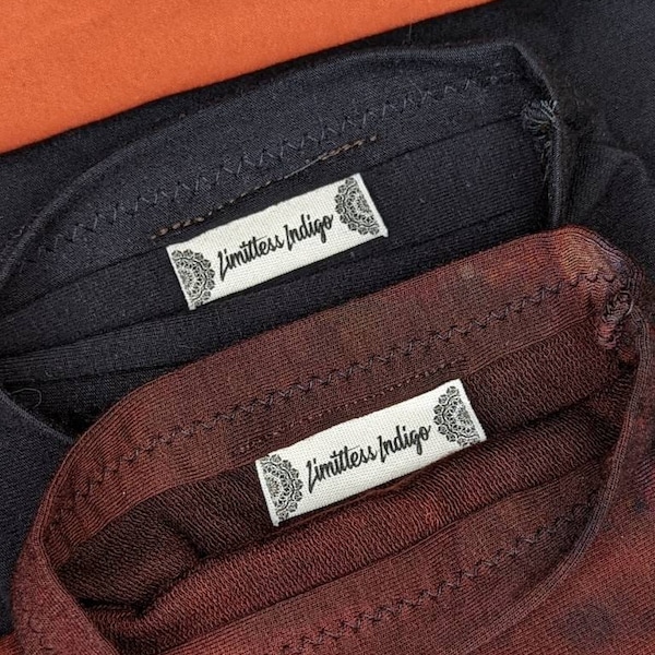 Clothing Labels Custom Half Fold Hem Loop Style Organic Labels Using ...