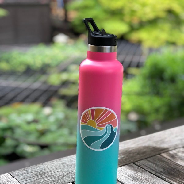 Ocean Sunset Vinyl Sticker - Laptop Sticker - Water Bottle Sticker - ST ...