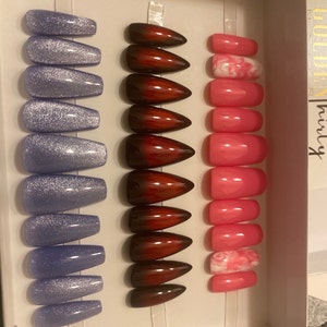 Tinted Cat Eye Polish Red Black Velvet Matte Handmade Press on Nails - Etsy