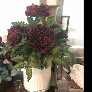 Peony Heads Darker Burgundy Peony Blooms Real Touch Flowers | Etsy