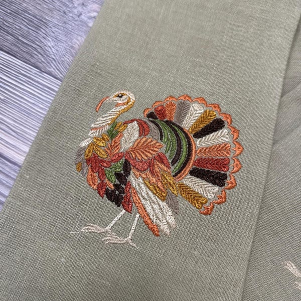 Autumn Turkey Embroidery Design, Perfect for Fall Decor, Thanksgiving ...