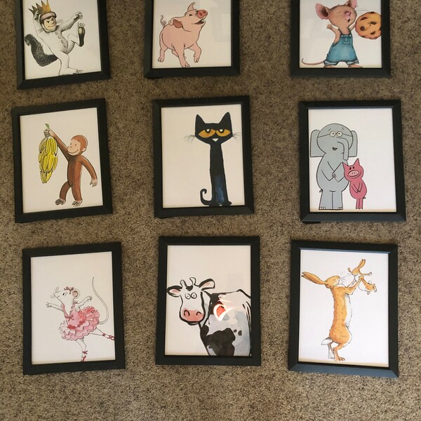 Children's Book Character Gallery Wall Poster Bundle, Printable ...