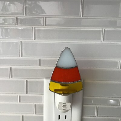 Red Heart Night Light Stained Glass Wall Plug In Valentines - Etsy