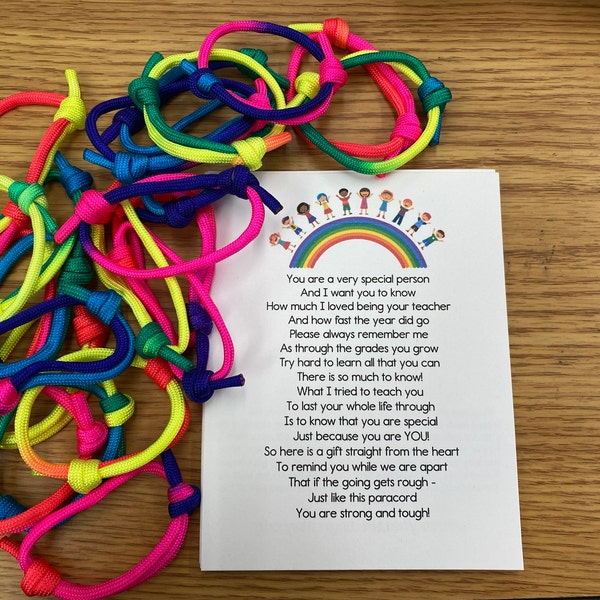 Gifts for Students - Last Day of School Bracelet and Card Sets - End of ...