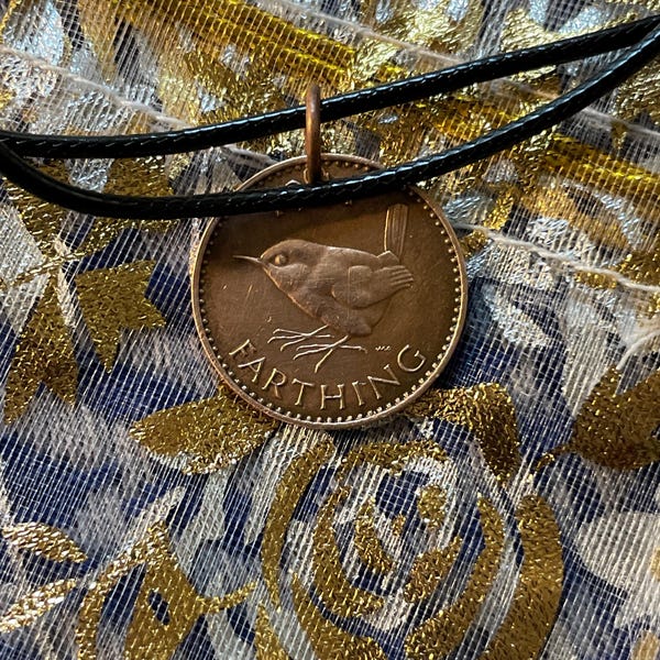 Farthing Bird Necklace, UK Farthing Bird Coin Charm Pendant, British ...