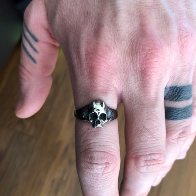 Skull Devil Ring Sterling Silver Skull Ring Skull - Etsy