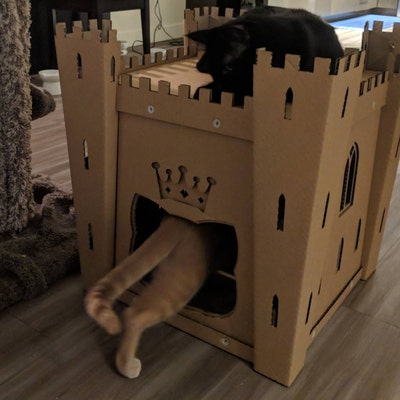 Cat's Fortress Cardboard Cat House - Etsy