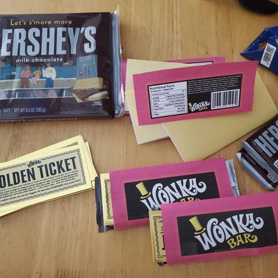 Wonka Chocolate Bar Label, Willy Wonka Party Supplies, 1.55oz Digital ...