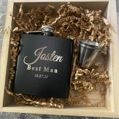 Personalized Flask, Gift for Him, Flask Gift Set, Custom Engraved Flask ...