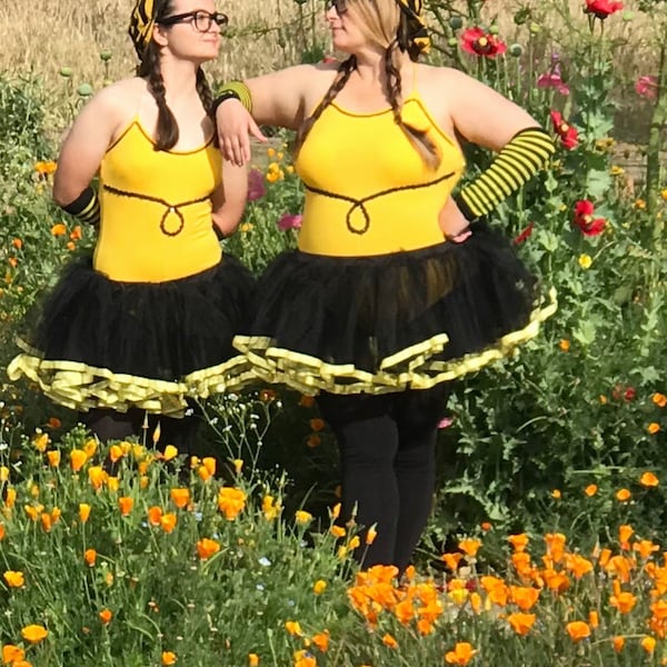Bumble Bee Tutu Petticoat Skirt Black Yellow Trim Halloween Costume ...