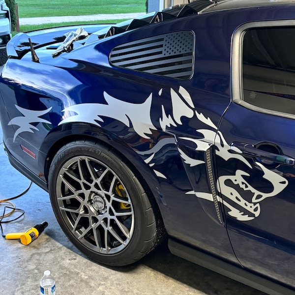 Ford Mustang Wolf Side Graphic Decal | Beast Mode Vinyl Sticker (set of ...
