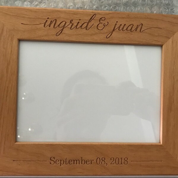 Wedding Photo Frame - Personalized Picture Frame - Engraved Picture ...