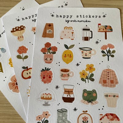 3 Matte Sticker Sheets, Sticker Pack, Sticker Bundle, Cute Stickers ...