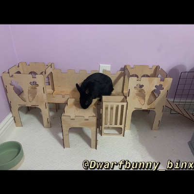 Wooden Rabbit House Bunny сastle 2 Ramps - Etsy