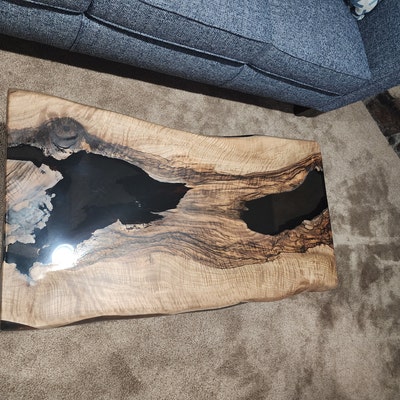 Round Epoxy Table, Round Coffee Table, Round Live Edge Coffee Table ...