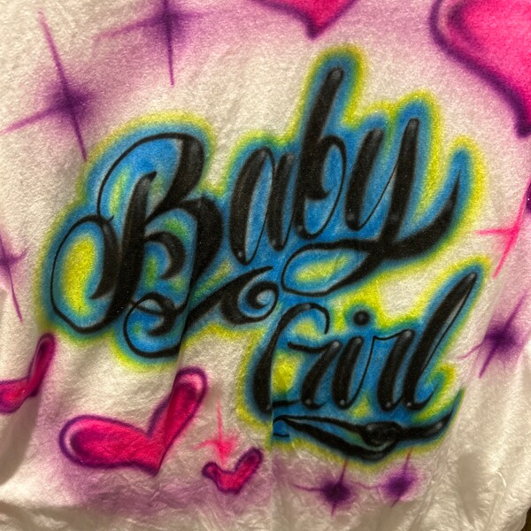 Airbrush T Shirt Script Hearts Name - Etsy