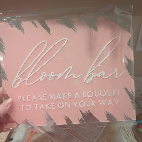 Flower Bar Sign | Bloom Bar Acrylic Sign | Bouquet Bar Tabletop Sign ...