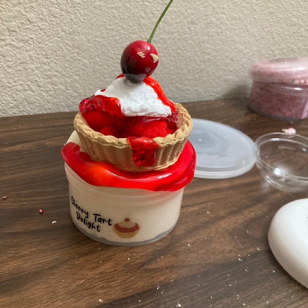 Cherry Tart, DIY Slime Kit, Thick Glossy Slime, Clay Slime, Cherry ...