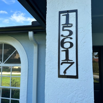 Custom Modern Vertical House Number Plaque, Door Number, House Number ...
