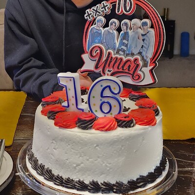 TXT Inspired Cake Topper, Kpop Cake Topper, Birthday Topper, Layered ...