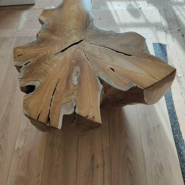 Solid Wood Coffee Table Side Table Root Wood Teak Disc - Etsy