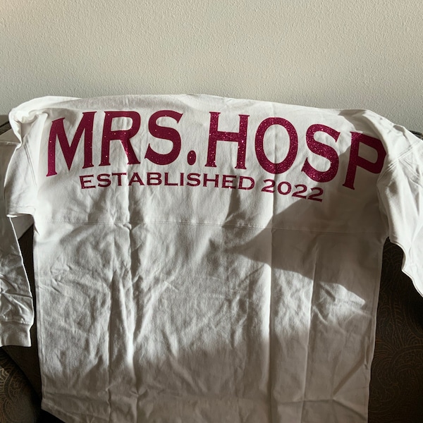 Oversized Mrs. Bride Jersey Shirt, Honeymoon Shirt, Engagement Gift ...