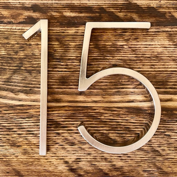 Gold Metal House Numbers/gold Floating House Numbers/ Brass House ...