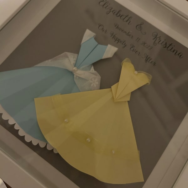 Personalized Wedding Heart Frame, First Anniversary Gift, Paper ...