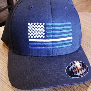Free Personalization, Thin White Line Hat, Blacked Out American Flag ...