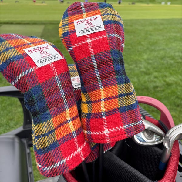 HARRIS TWEED Golf Club Covers Set of 3 - Various Colours - Etsy