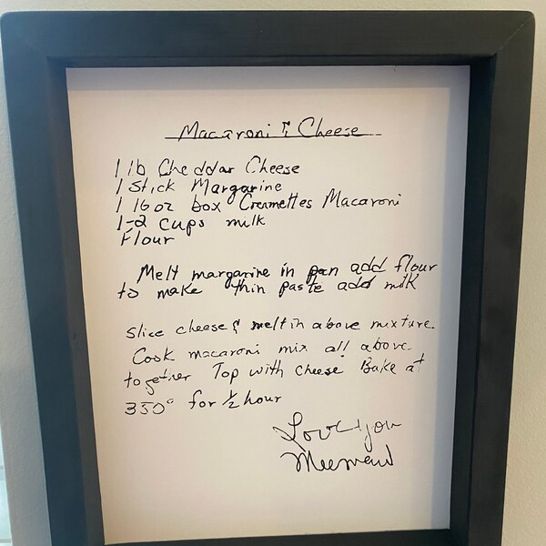 Handwritten Recipe Custom Wood Framed Printed Family Kitchen Sign - Etsy