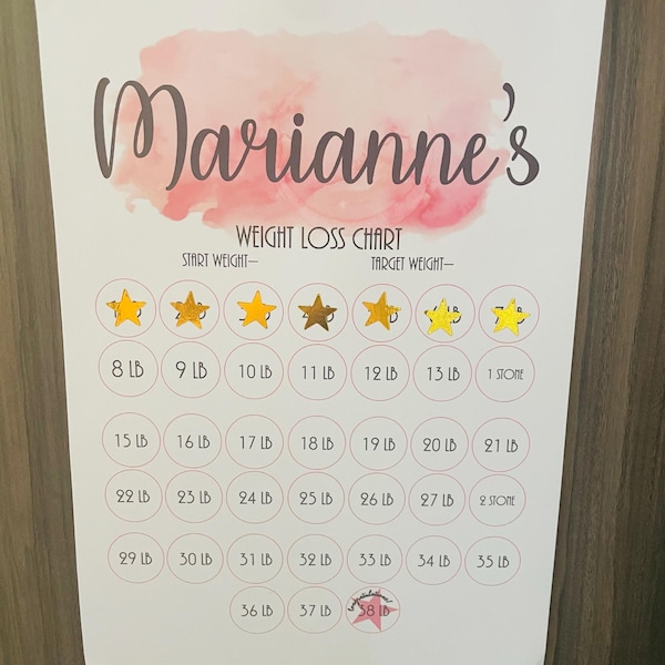 Personalised Weight Loss Chart A4 A5 With Stickers - Slimming World ...